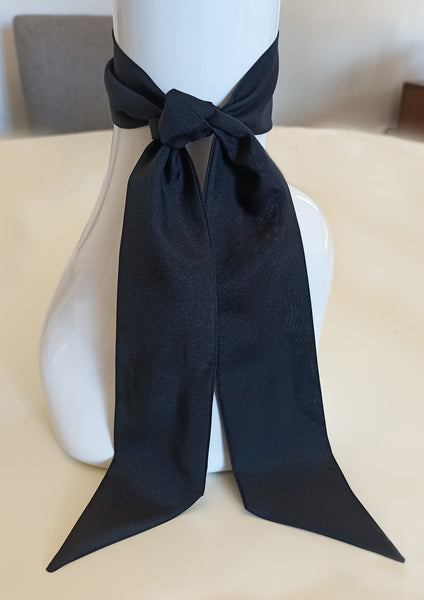 Poly Pongee Solid Black Scarf - M&H Uniforms