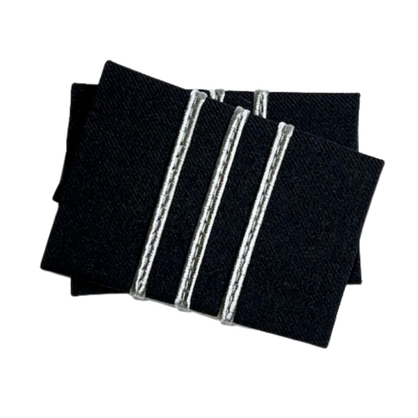 1/8 Silver Nylon Piping Black Velcro Epaulets - M&H Uniforms