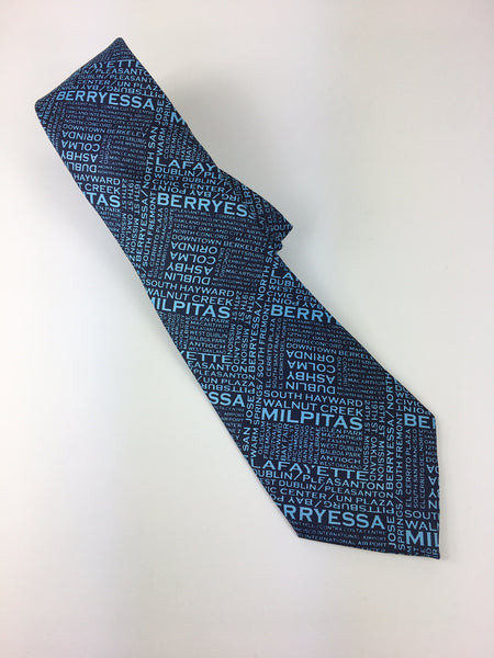 Four-in-Hand Light Blue/Navy BART Station Agents Tie - M&H Uniforms